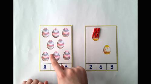 Easter Eggs Counting up to 10 Clip Cards Kindergarten Preschool Autism Sped