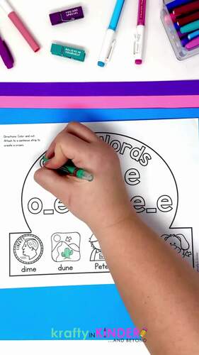 CVCE Word Long Vowel Phonics Craft & Silent E Practice Activities Magic ...