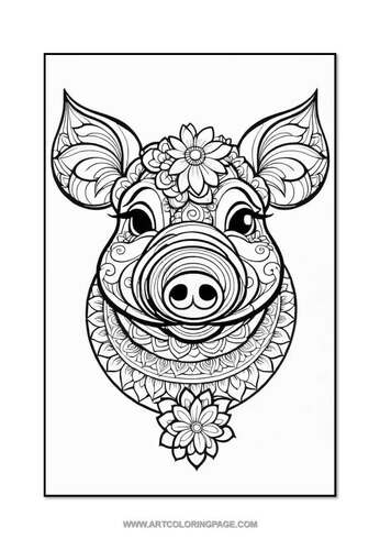 Pig Mandala Coloring Book Vol 4: 100 Pages PDF Download by Art coloring ...