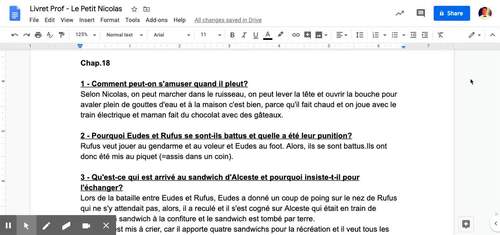 Le Petit Nicolas - Vidéo de la correction des questions du chapitre 18