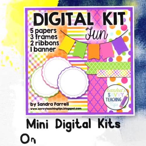Digital Paper and Frame Mini Kit YELLOW by Savvy Teaching Tips | TpT