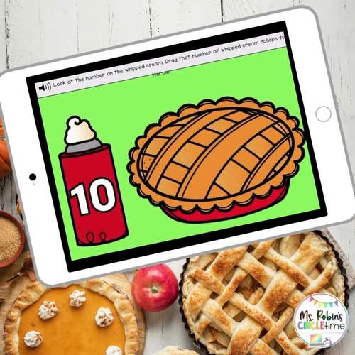 Numbers 1-10 | Thanksgiving Dinner | Boom Cards by Ms Robin's Circle Time