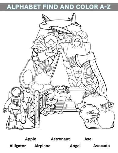 Alphabet Find and Color Worksheets – 26 Printable Letter Sound Coloring ...