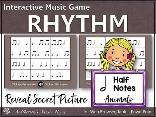Interactive Rhythm Game Half Notes Reveal the Secret Picture {Animals}