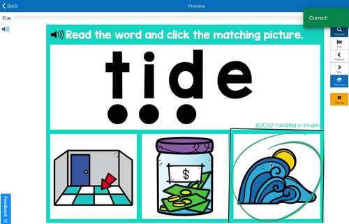 Read CVCe Words / Long Vowel I / Boom Cards by Freckled in Kinder
