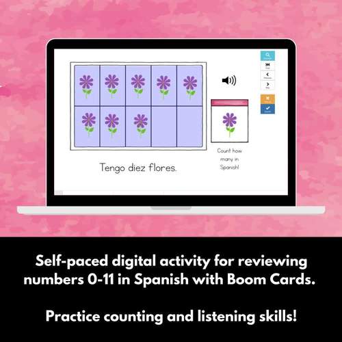 Boom Cards Valentine's Numbers in Spanish for PreK and Elementary