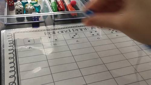 Alphabet Roll and Write Letter Center L.1.1.A by Teaching with Jen Rece