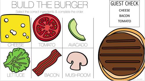 Complete the Order Burger Distance Learning Activity with boom cards