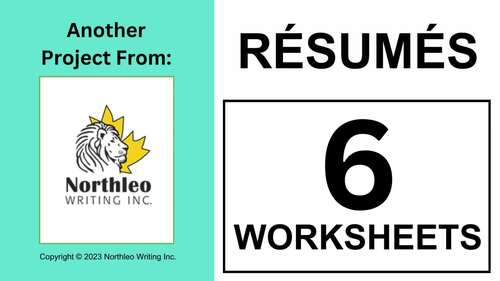Resumes and Cover Letters Worksheets and Lesson Plan by Northleo ...