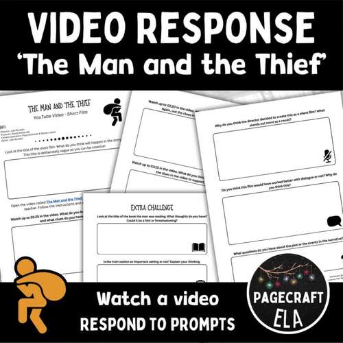 The Man and the Thief Silent Film Companion Activity Worksheets | TPT