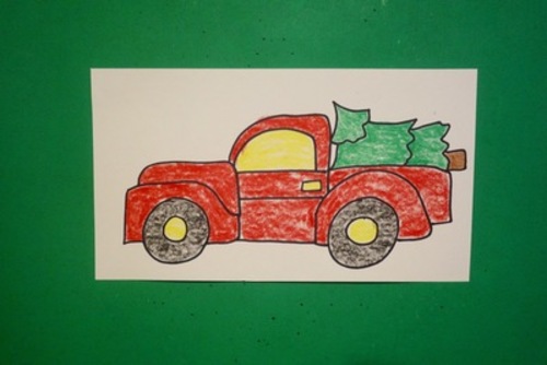 Let's Draw an X-mas Tree Truck! by Patty Fernandez Artist | TpT