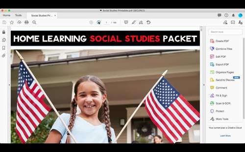 Distance Learning Social Studies: At Home Learning Packet for 3-5 weeks