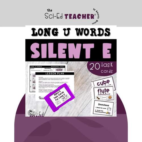 Long U Sound Words with Pictures Task Cards | TPT