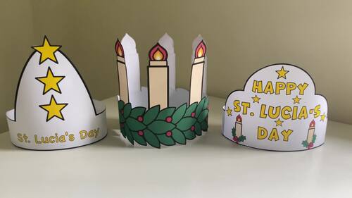 St. Lucia's Day Craft Crowns Hats Headbands Sweden Holiday Around the World