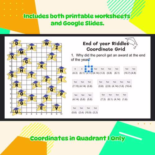 End of Year Coordinate Graphing Ordered Pairs Activity Printable & Digital