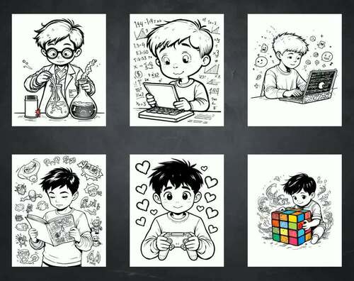 Nerd Geek Kid Coloring Pages – Cute & Brainy Fun by Colorful Creations Hub