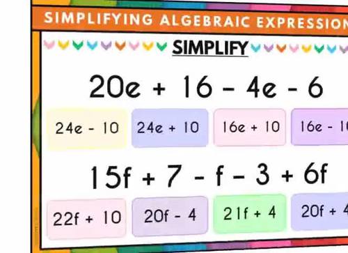 Simplifying Algebraic Expressions By Combining Like Terms by Master Xuan