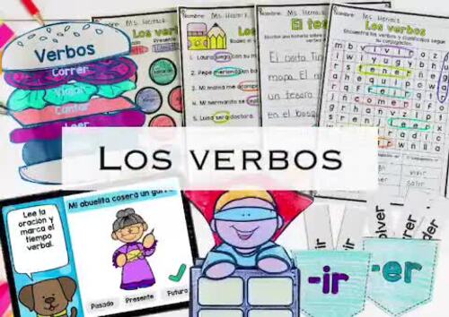 Verbs in Spanish | Los Verbos Hojas de trabajo y centros by Ms Herraiz