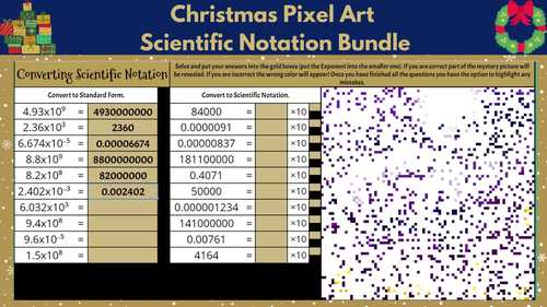 Scientific Notation Christmas Math Pixel Art BUNDLE by Pick Up and Go ...