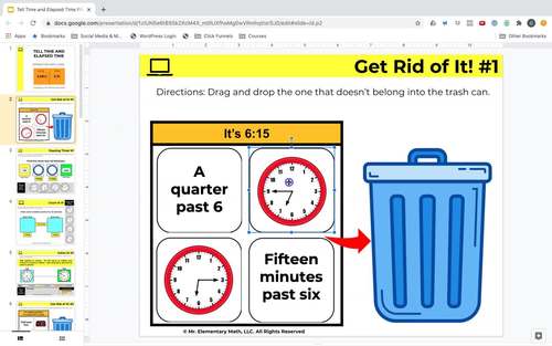3rd Grade Tell Time | Elapsed Time | Digital Centers | Google Classroom™