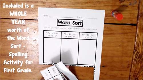 Word Sort Spelling Center - Grade 1- Aligned with Journeys 2017: Units 1-6