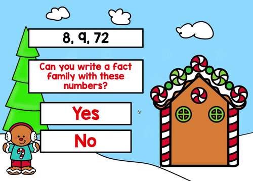 Christmas Multiplication & Division Fact Families Math for Google Slides™