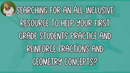 1st Grade Geometry & Fraction Activities - 2D and 3D Shapes, Halves and ...
