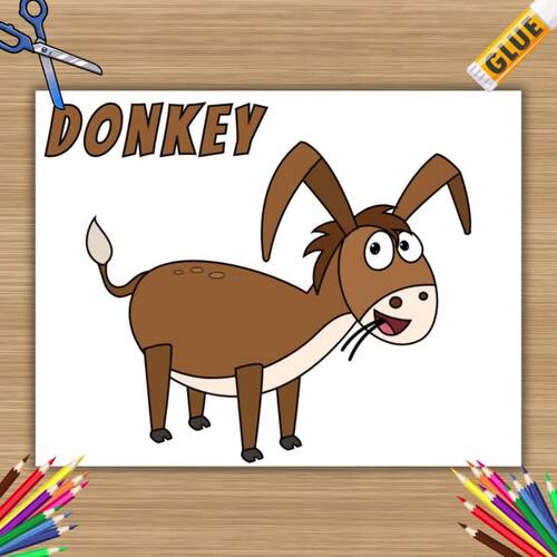 Donkey Craft Activity | Farm Animal Craft | Cut and Paste Fine Motor ...