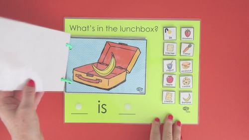 IN Interactive Book + Simplified Sentence, Lunch Foods, Autism, Apraxia