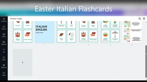 EASTER ITALIAN FLASH CARDS | Italian flashcards Easter | Italian Easter ...