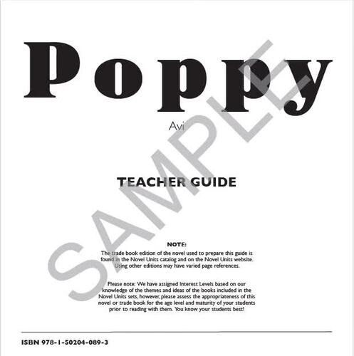 Poppy Novel Units® Teacher Guide Novel Study | TPT