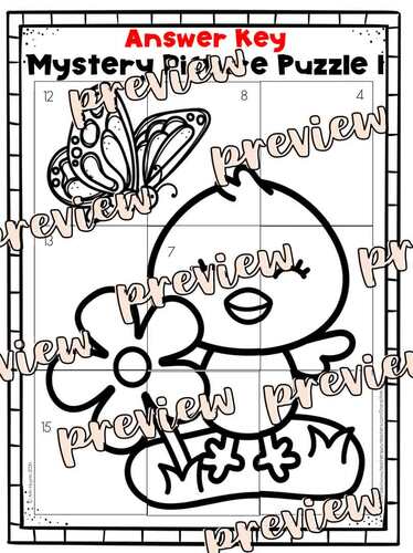 Spring Math Mystery Puzzle Mixed Word Problems for 1st Grade No Prep