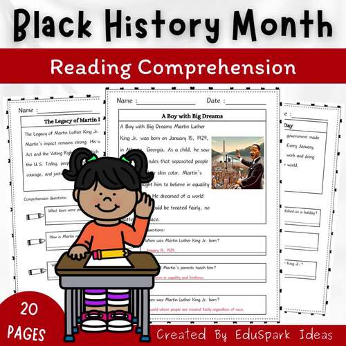 Black History Month Reading Comprehension Passages & Questions | for ...