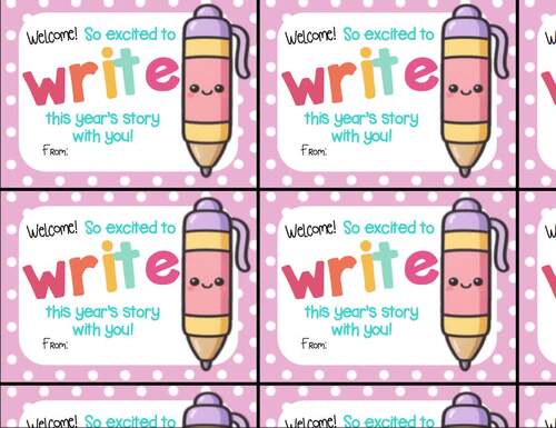 Pen Gift Tag for Open House & Beginning of Year- Welcome! So excited to ...