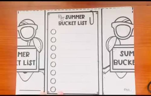 Summer bucket list craft | End of the year writing activity by Ms Herraiz