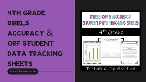 DIBELS Student Data Tracking ORF/Accuracy Bundle: 4th Grade Digital ...