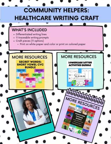 Community Helpers: Healthcare Worker Writing Craftivity -Writing ...