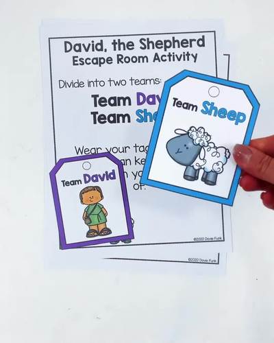 David the Shepherd Bible Lesson Escape Room Activity for Church ...