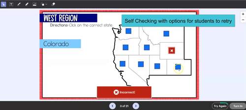 United States Regions Worksheets and Presentation with Digital Activity
