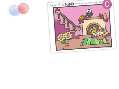 Thanksgiving Search & Find Letter ID Alphabet Recognition Pre-K Kinder ...
