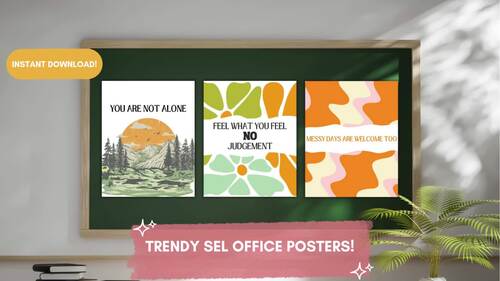 Gen Z Retro SEL Posters | Trendy SEL Classroom Decor | Retro-Inspired