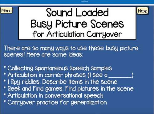 Sound Loaded Picture Scenes Speech Therapy Articulation Boom Cards ...
