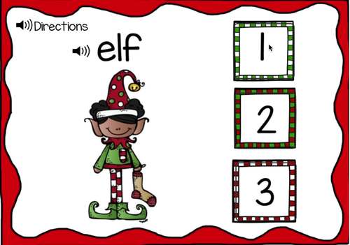 Christmas Syllables Boom Cards Distance Learning by Jennifer Bates
