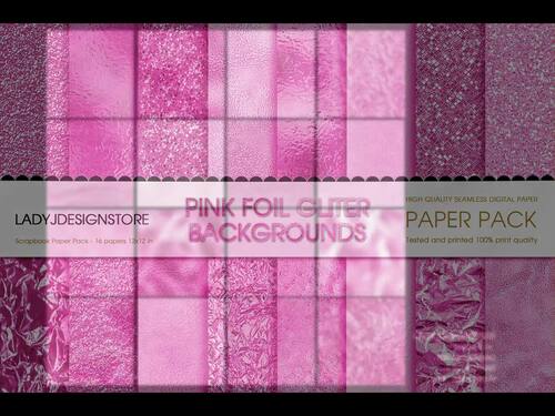 Pink Foil Glitter Seamless Digital Paper by ladyjdesignstore | TPT