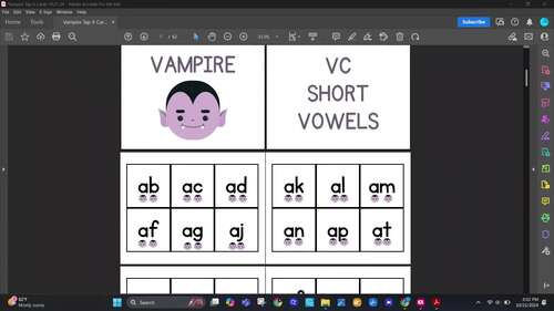 Blending VC Words Phonics Review | CVC Short Vowel Consonant Words ...