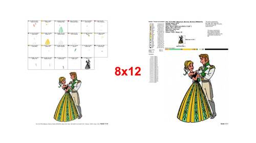 Disney Frozen Anna and Hans dancing couple embroidery designs - Instant ...