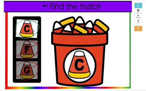 Candy Corn Halloween Capital Letter Match Digital Task Boom Cards ...