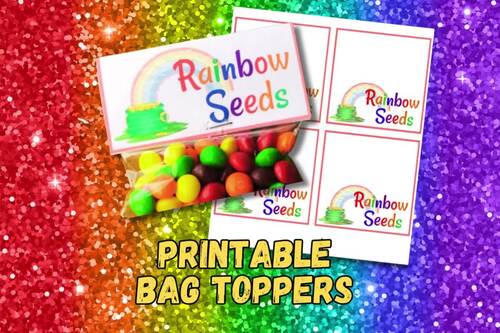 Rainbow Seeds Printable Bag Toppers – St. Patrick’s Day Treat Bags