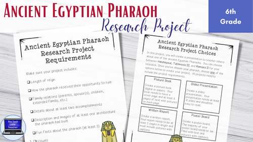 6th Grade: No-Prep, Ancient Egyptian Pharaoh Research Project (includes ...