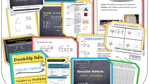 Middle School Math Bundle | 168 Pages and Growing by Mrs Lena | TPT